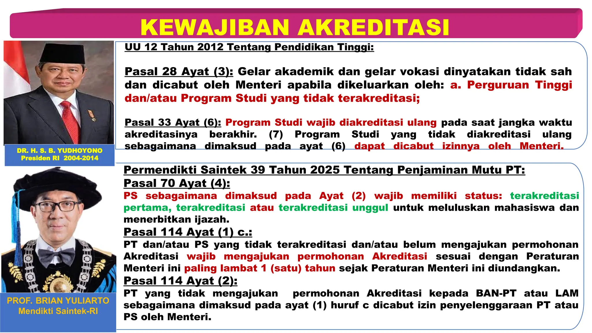 URGENSI AKREDITASI TERHADAP PENJAMINAN MUTU PENDIDIKAN TINGGI DI ...