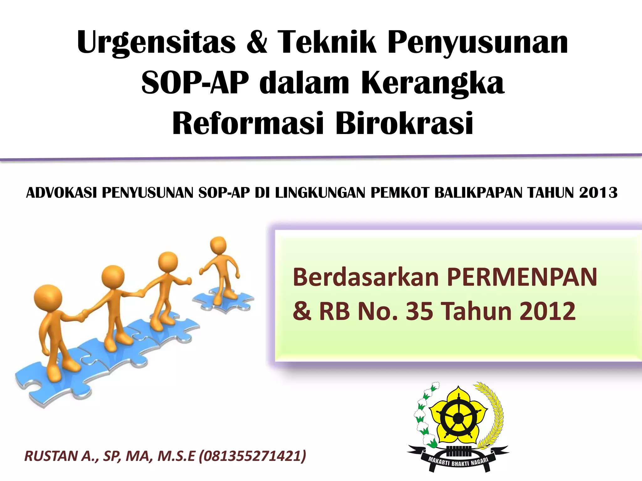 Urgensi dan Teknik Penyusunan SOP AP-Kota Balikpapan 2013 | PDF