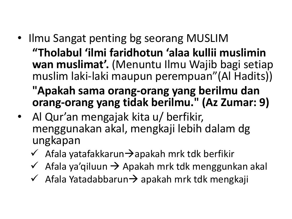 Urgensi Menuntut Ilmu Dalam Islam