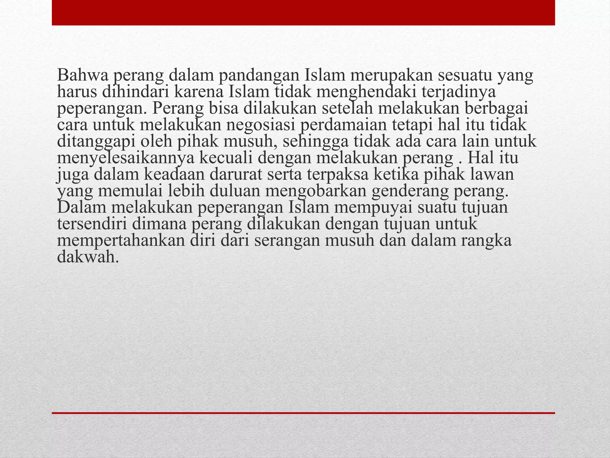 Urgensi perang dalam islam | PPT