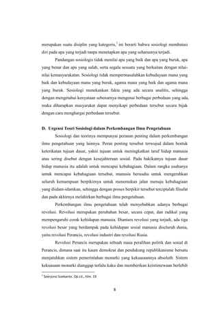 Urgensi teori sosiologi dalam ilmu pengetahuan | PDF
