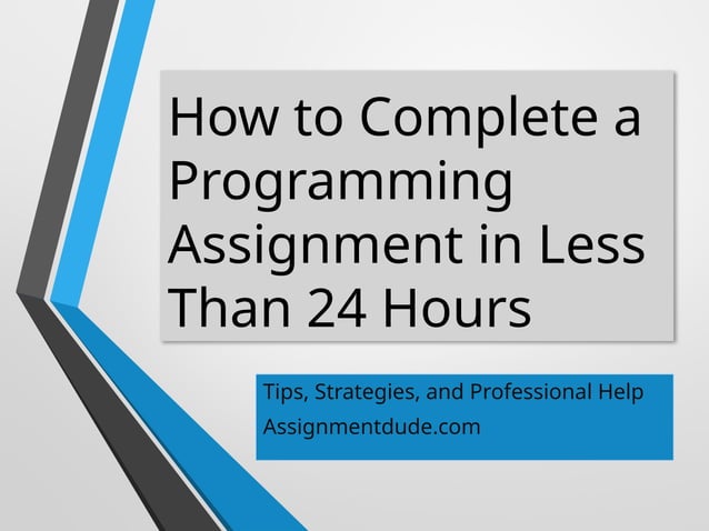 Struggling with Deadline- Know How to Complete a Programming Assignment in Less Than 24 Hours | PPTX