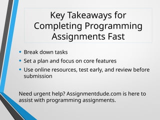 Struggling with Deadline- Know How to Complete a Programming Assignment ...