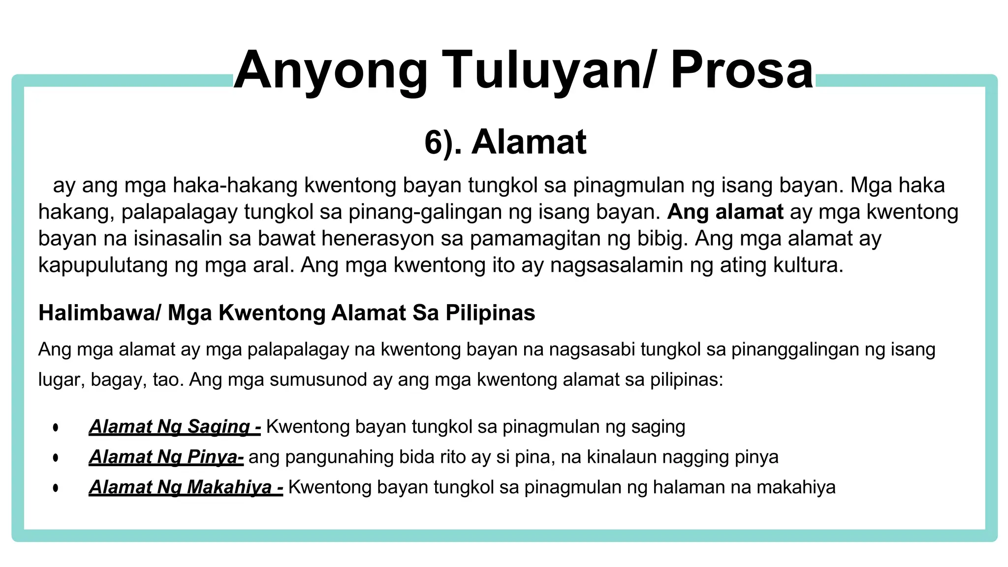 Uri at anyo ng panitikan at ang kahulugan nito | PDF