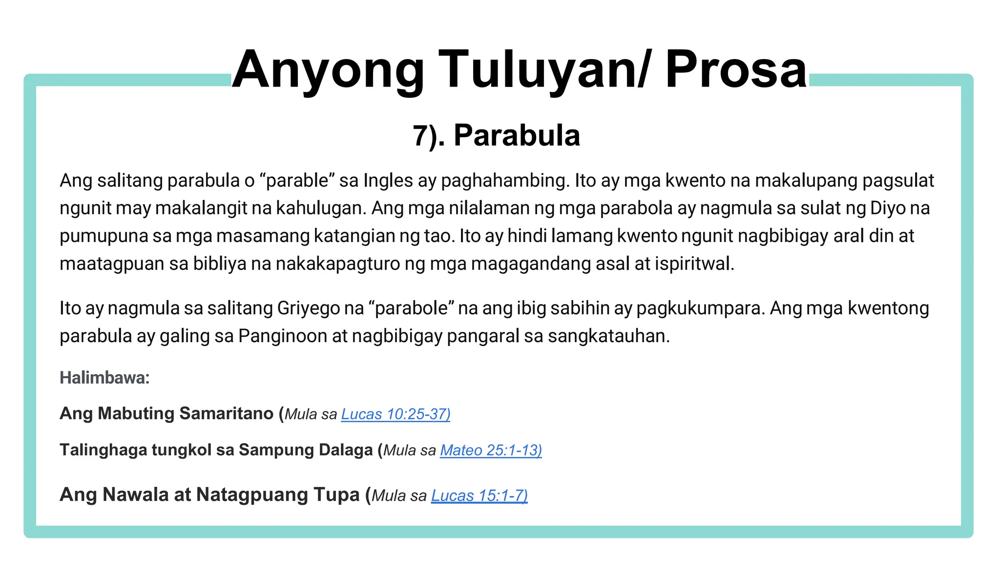 Uri at anyo ng panitikan at ang kahulugan nito | PDF