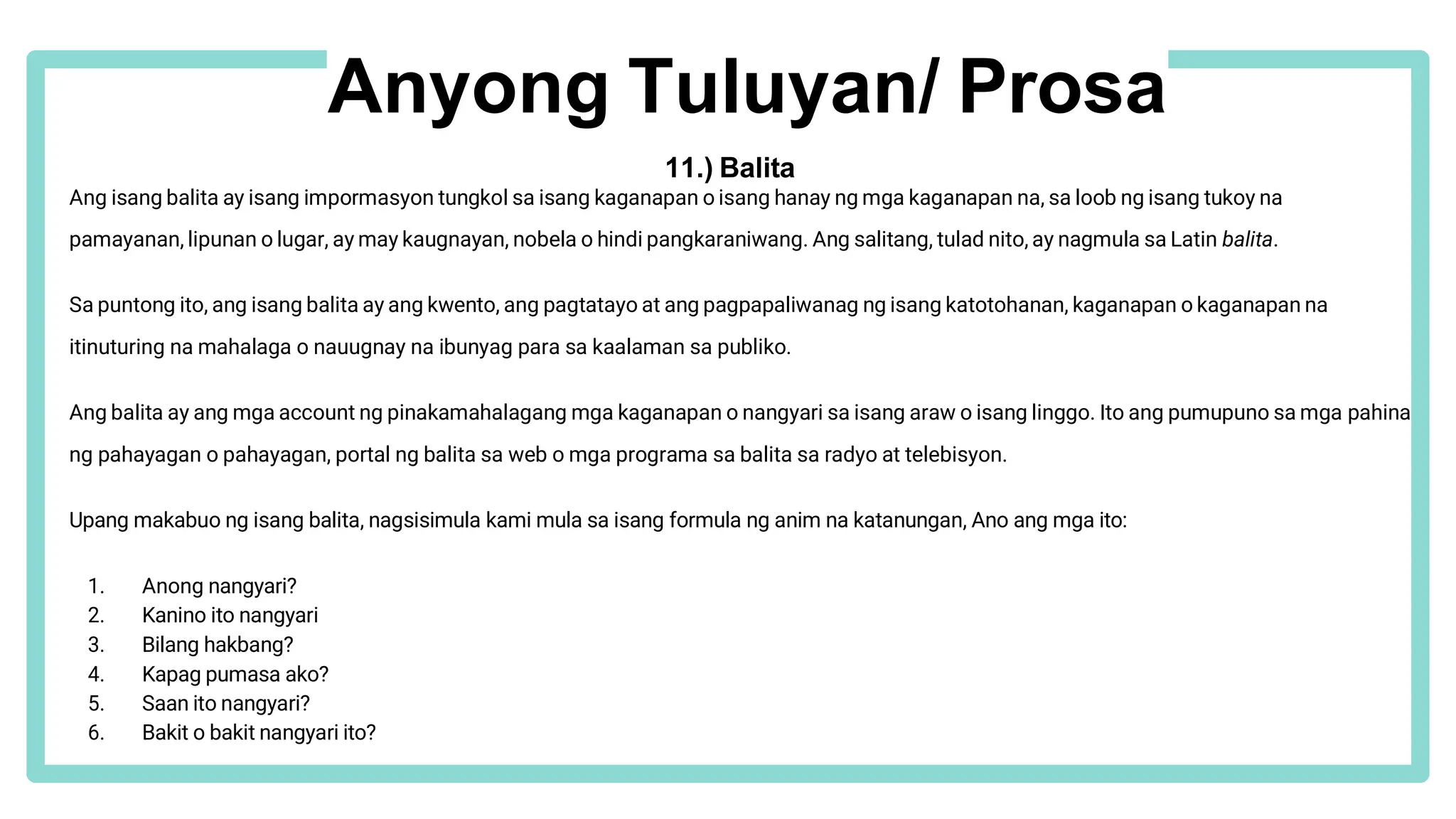 Uri at anyo ng panitikan at ang kahulugan nito | PDF