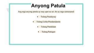Uri at anyo ng panitikan at ang kahulugan nito | PDF