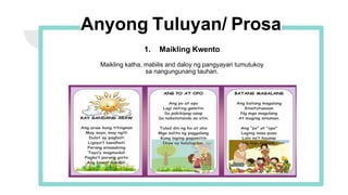 Uri at anyo ng panitikan at ang kahulugan nito | PDF