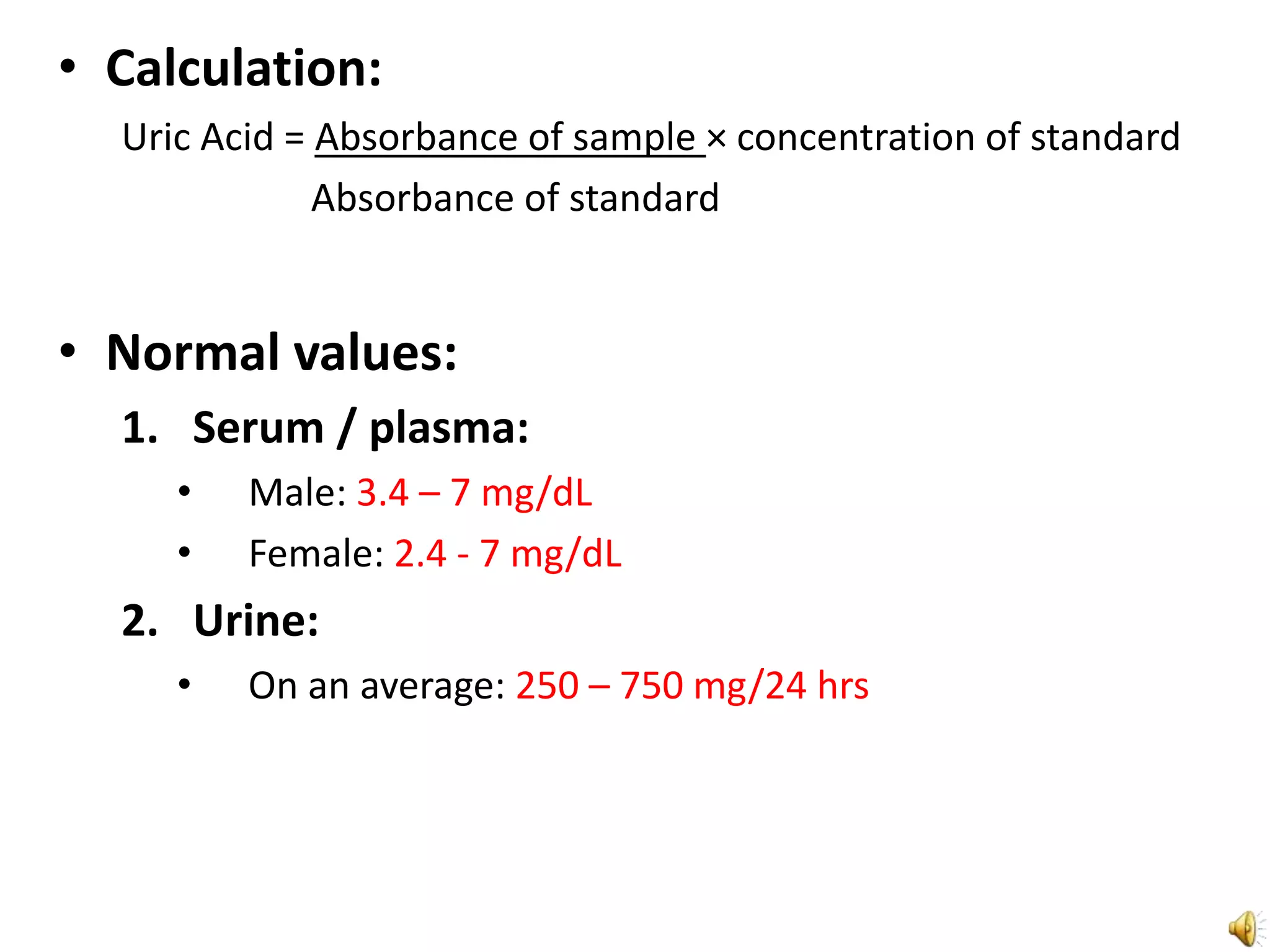 Estimation of uric acid levels in blood | PPTX
