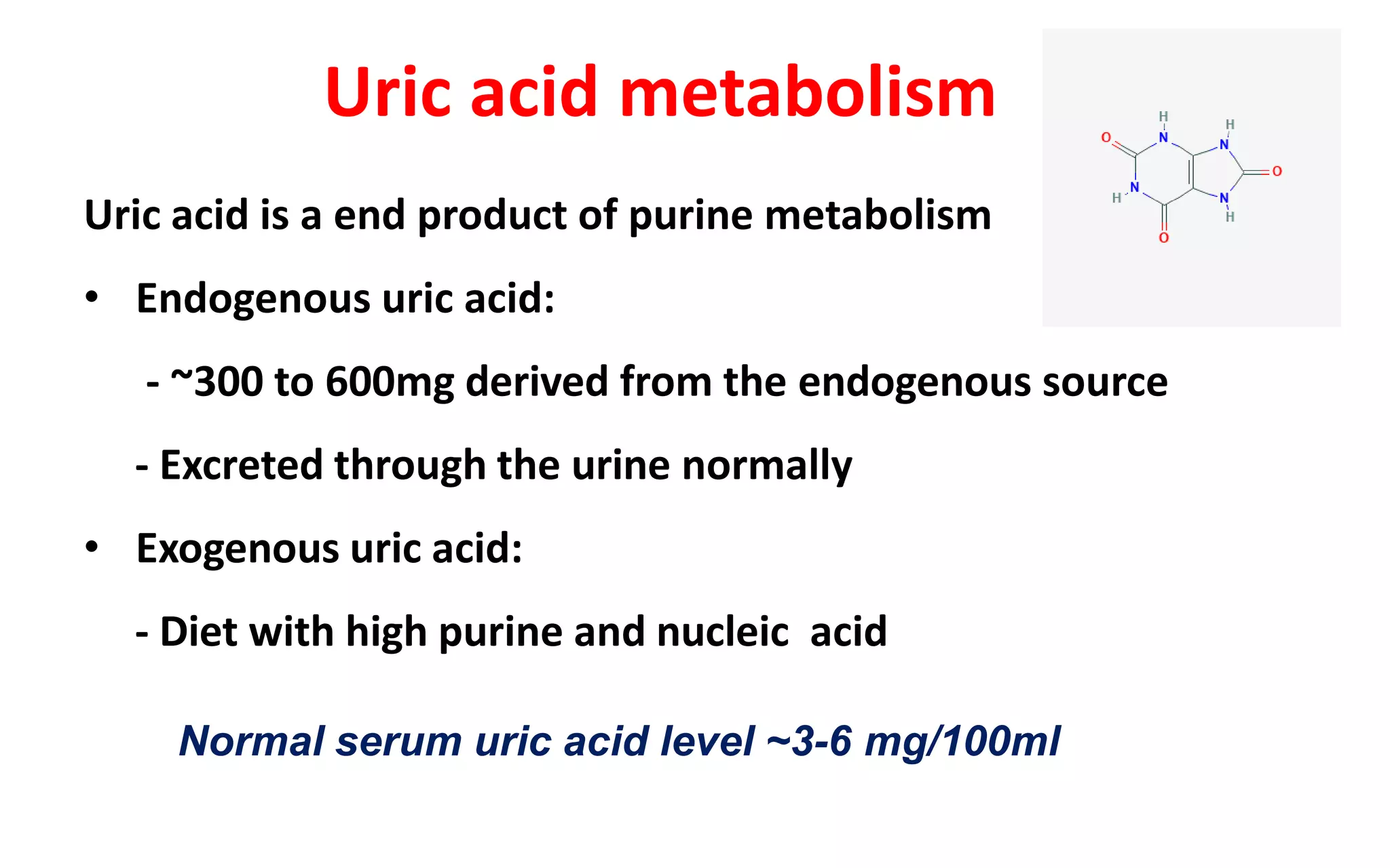Uric acid metabolism and Gout | PPTX