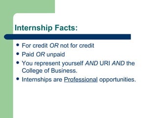Uricba finding an internship | PPT