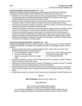 Uricchio David Resume 2009 | DOC