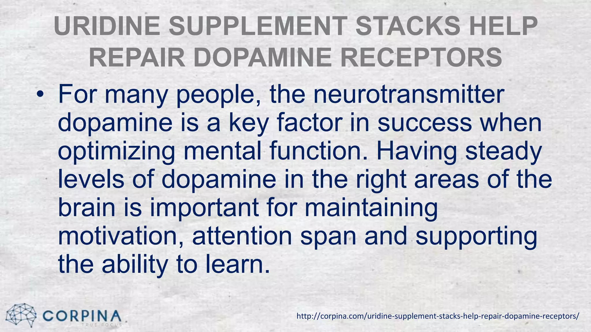 The Uridine Supplement Stacks Help Repair Dopamine Receptors | PPTX