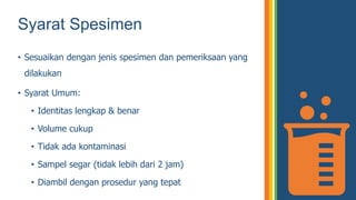 Metode pengambilan spesimen urine untuk TLM | PPTX