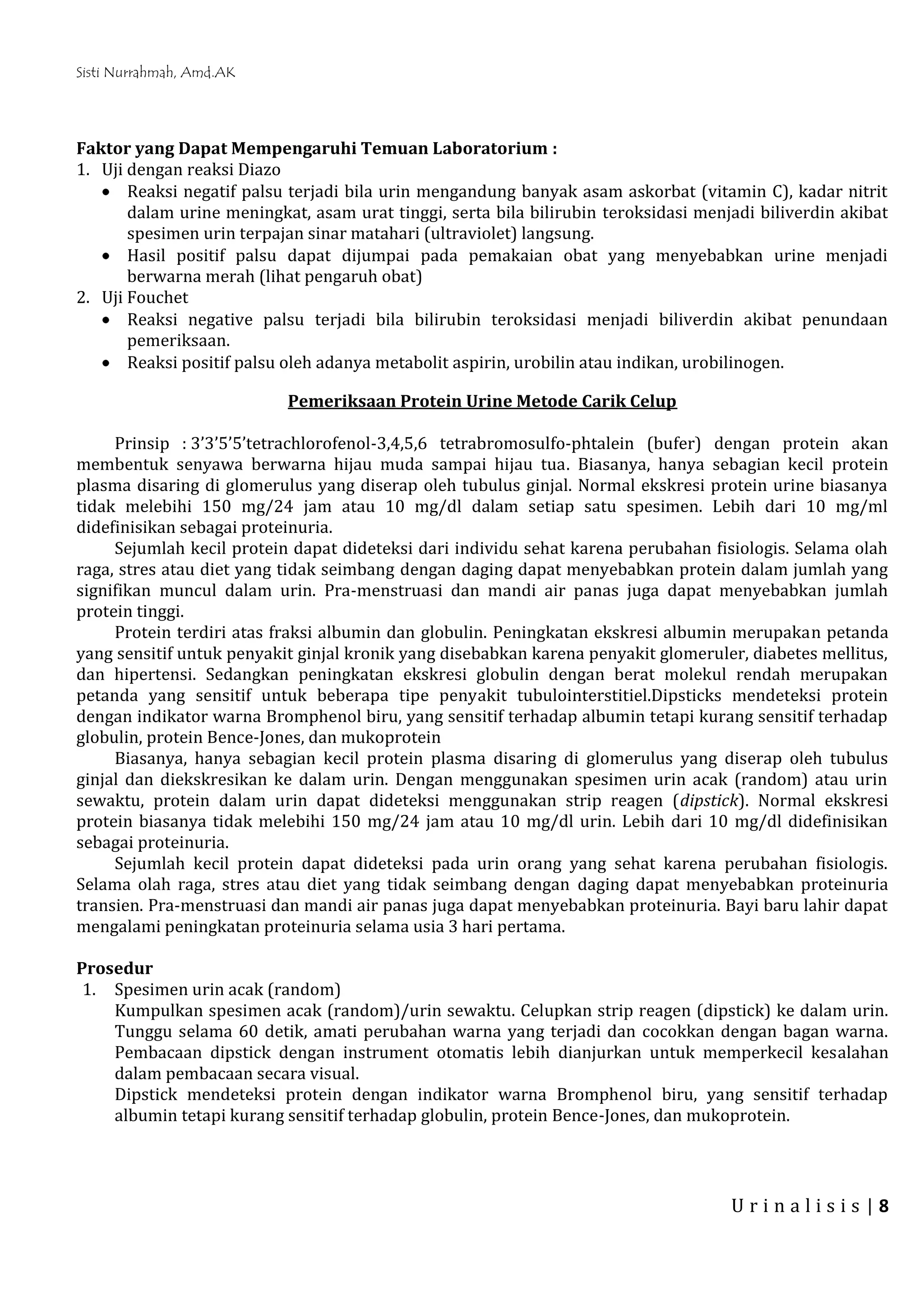 Urinalisis | DOCX