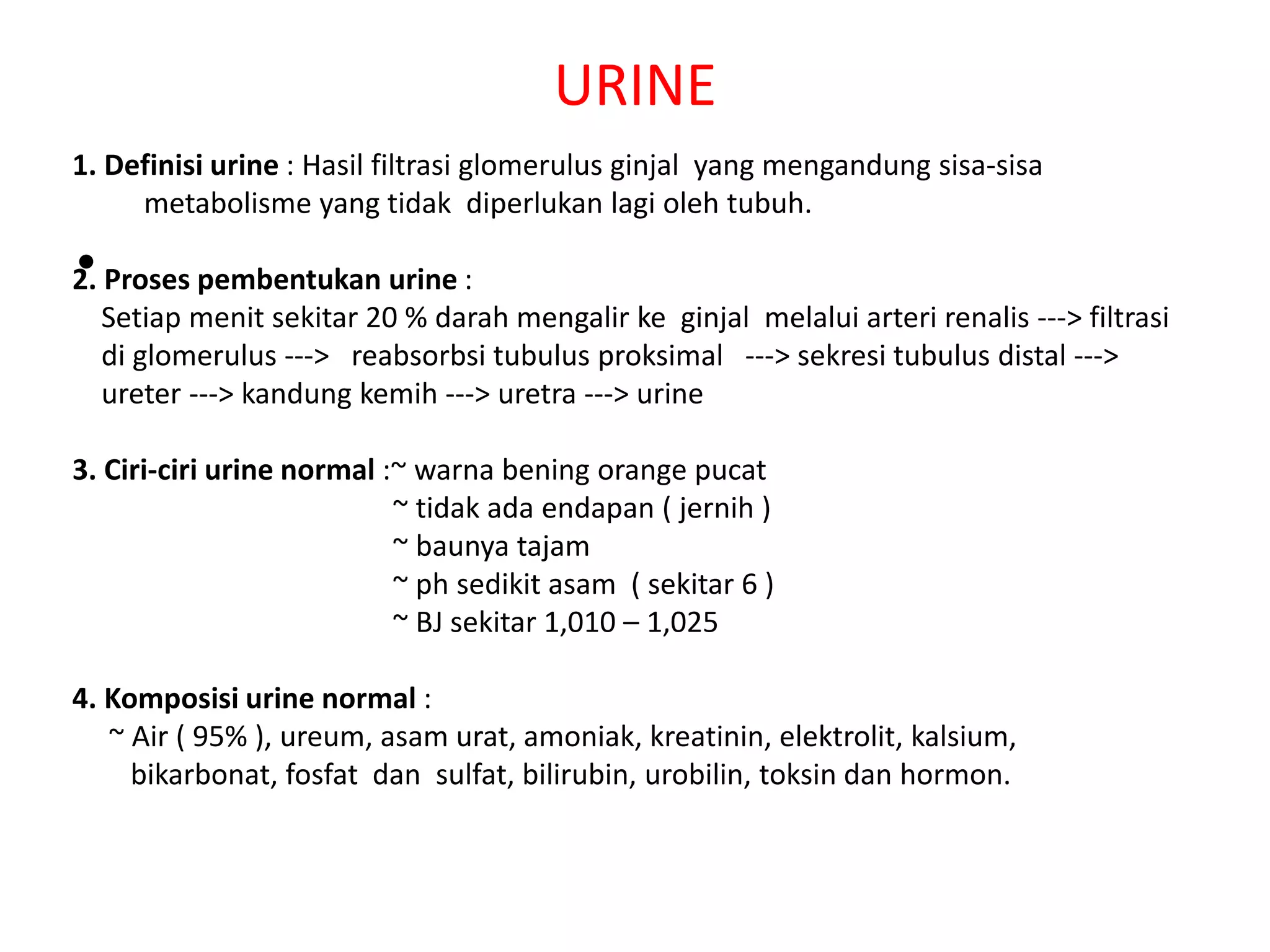 PEMERIKSAAN URINE (Urinalisis) | PPTX