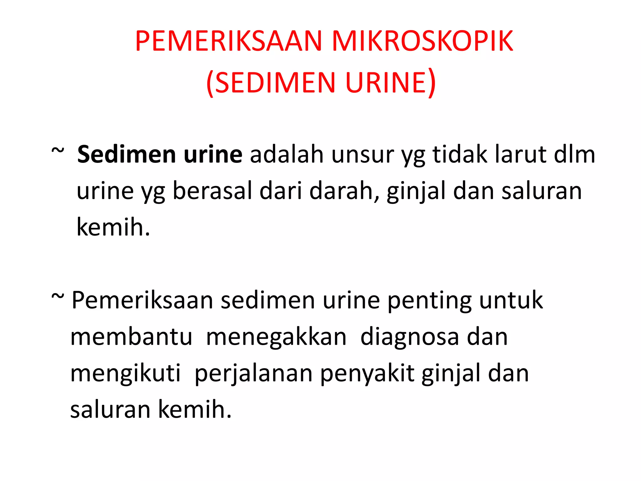 PEMERIKSAAN URINE (Urinalisis) | PPTX