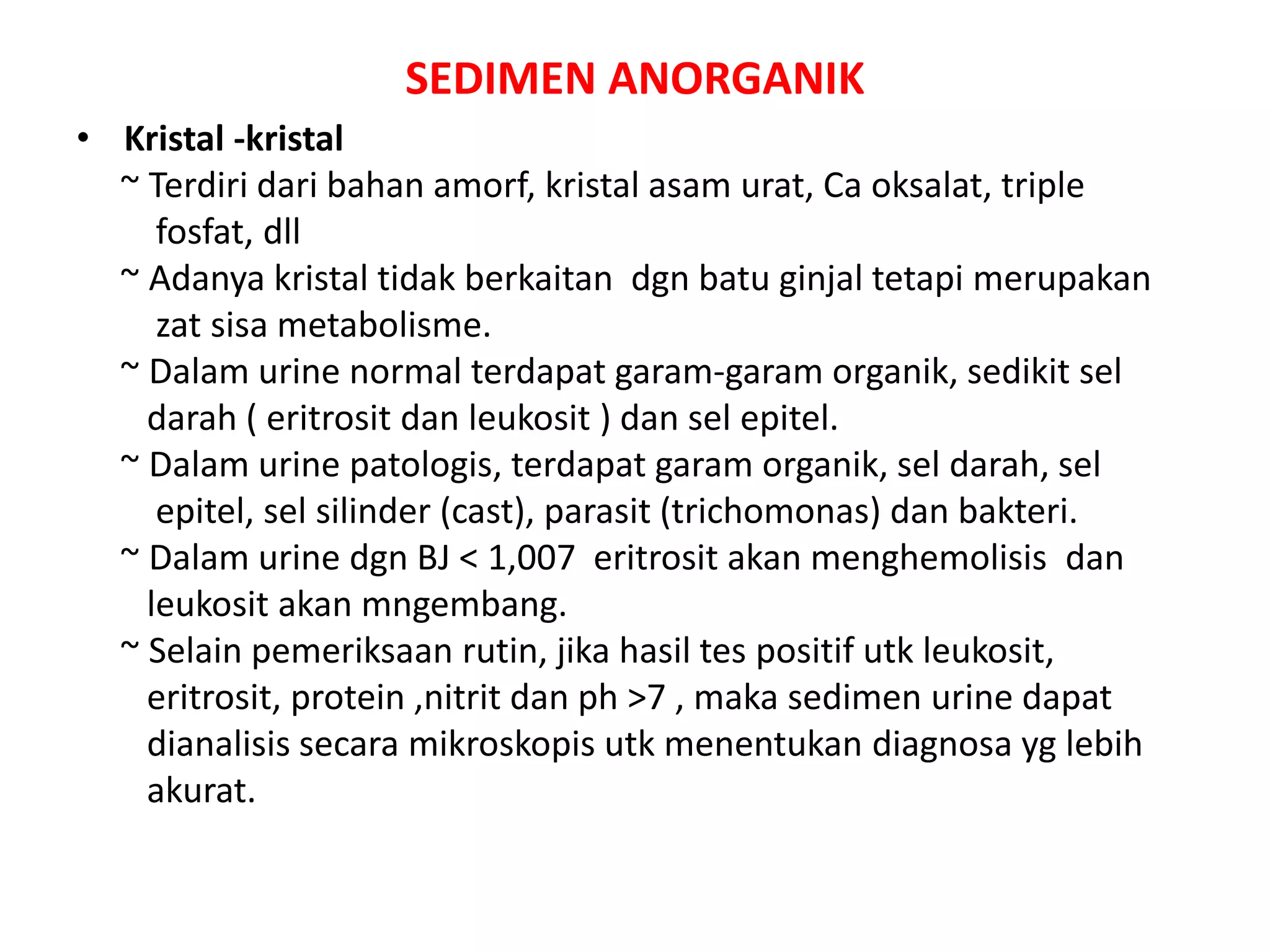 PEMERIKSAAN URINE (Urinalisis) | PPTX