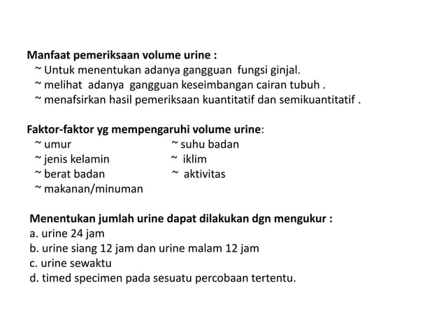 PEMERIKSAAN URINE (Urinalisis) | PPTX
