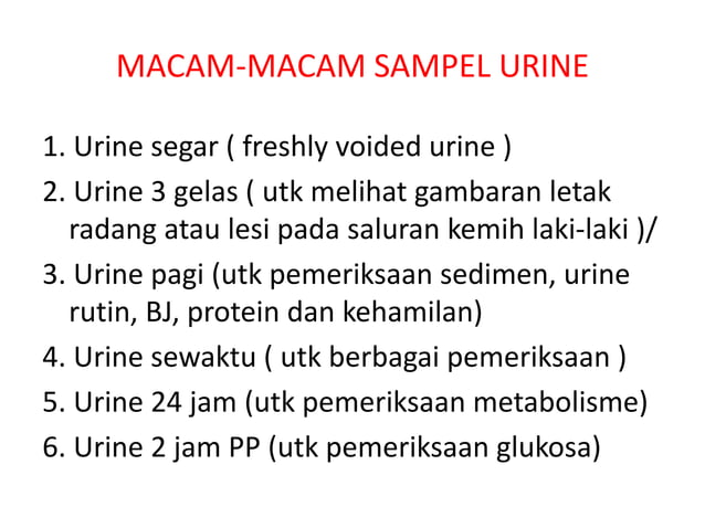PEMERIKSAAN URINE (Urinalisis) | PPTX