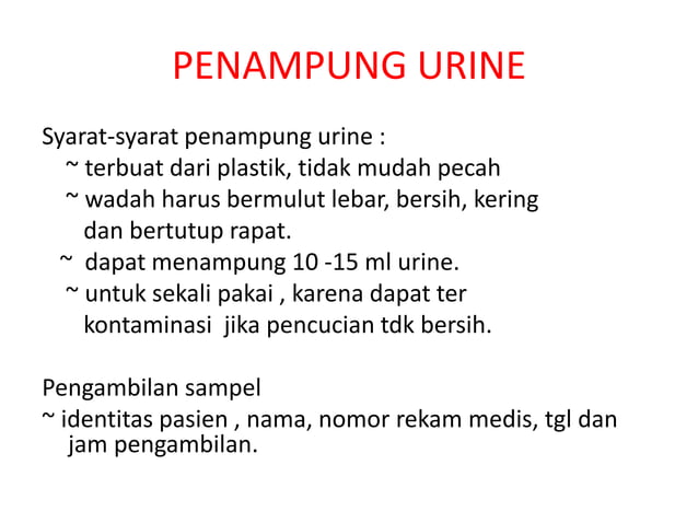 PEMERIKSAAN URINE (Urinalisis) | PPTX