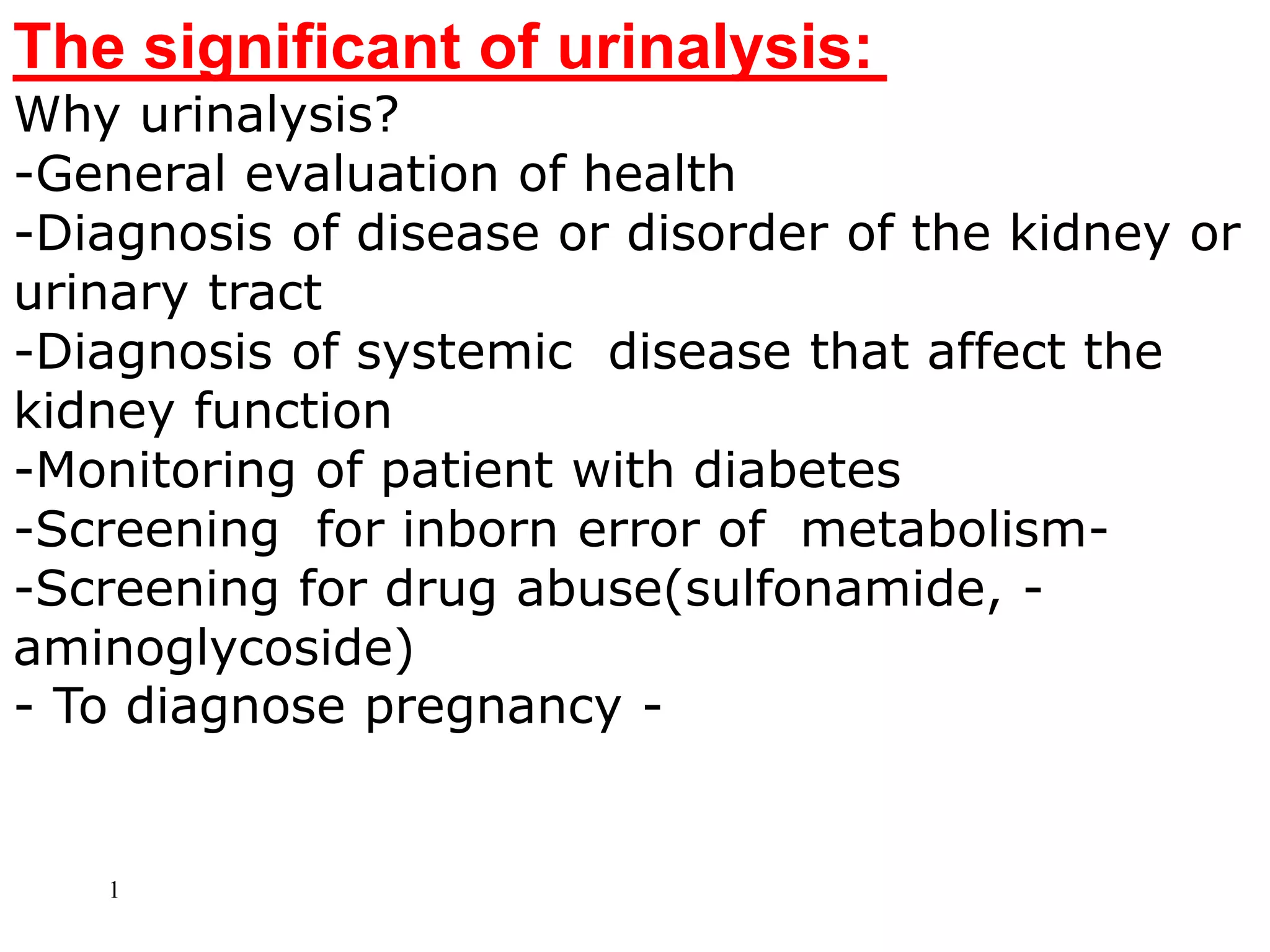 Urinalysis.ppt | Blood Disorders | Diseases and Conditions