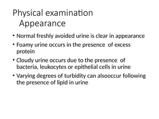Slide on Urine analysis and urine microscopy | PPTX
