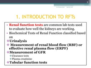 URINALYSIS AND RPFT | PPT