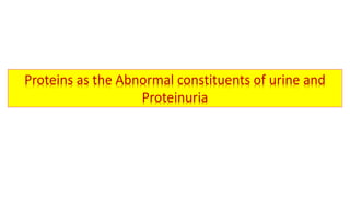 Urinalysis for detection of abnormal constituents | PDF