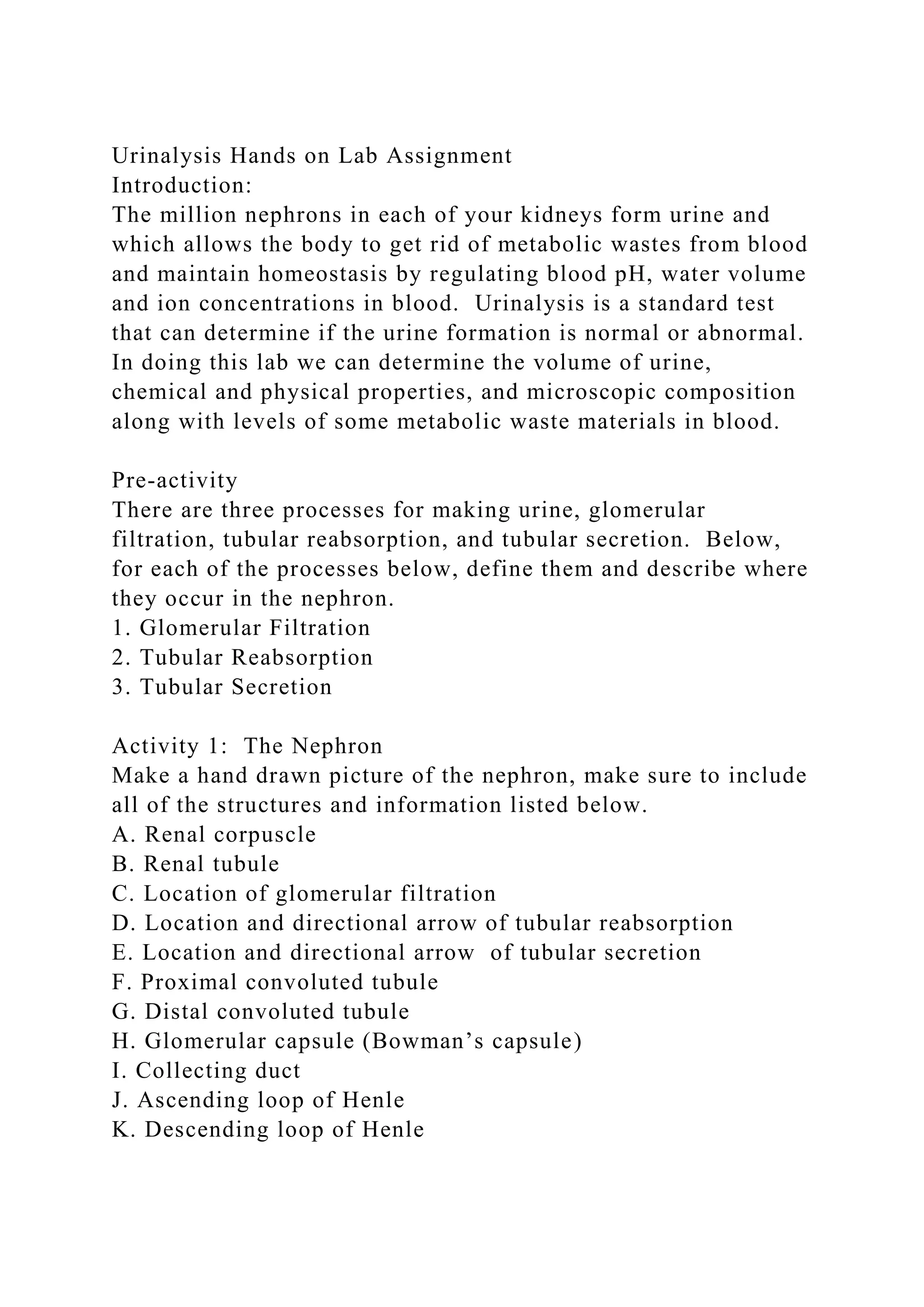 Urinalysis Hands on Lab AssignmentIntroductionThe million nephr.docx