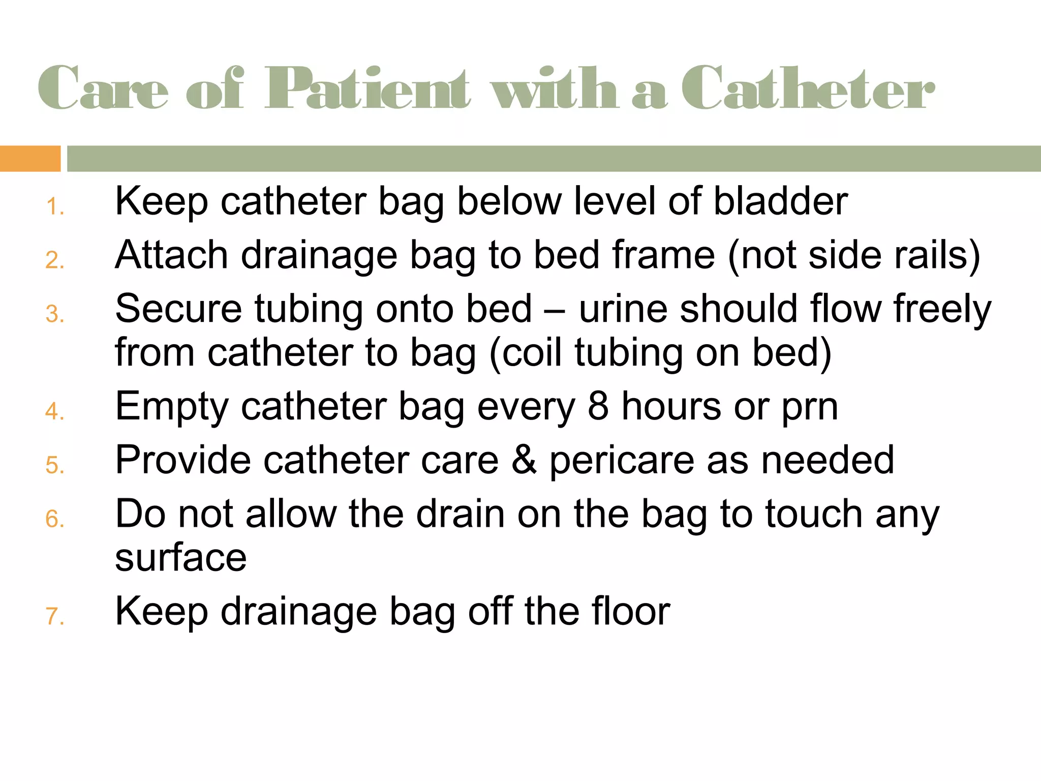 Urinary Elimination & Catheters | PPT
