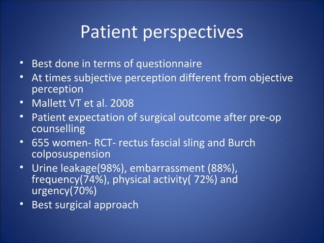 Urinary Incontinence Surgery | PPT | Sexual Conditions | Sexual Health