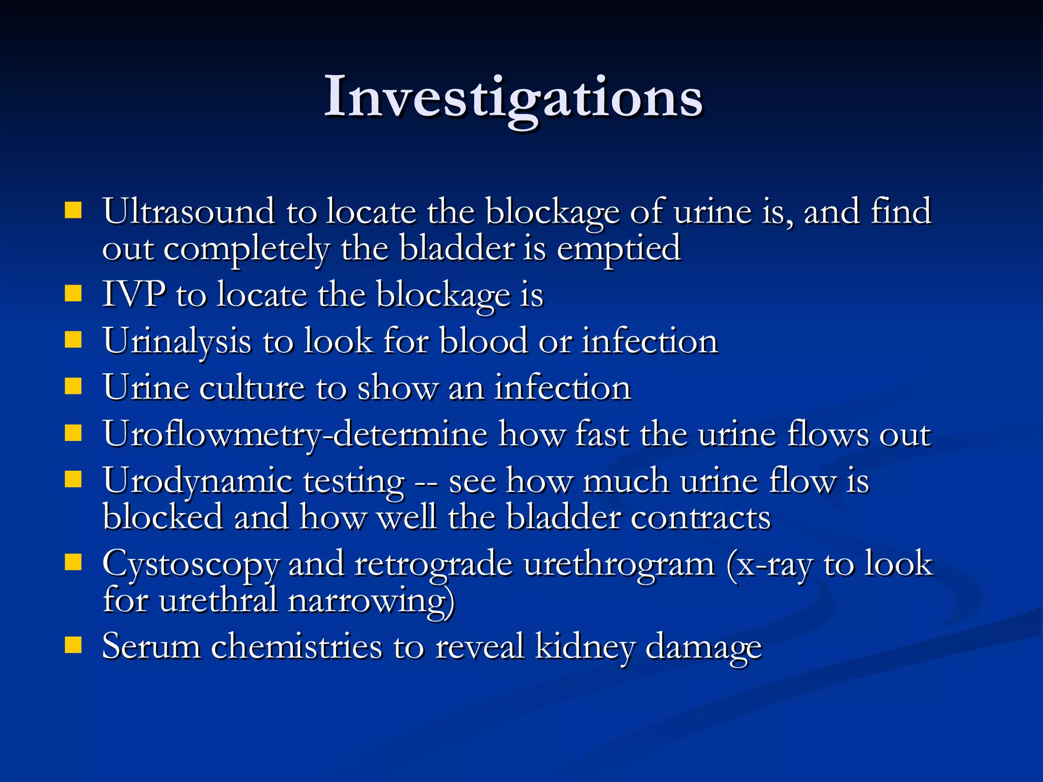 Urinary Outflow Obstruction | PPT