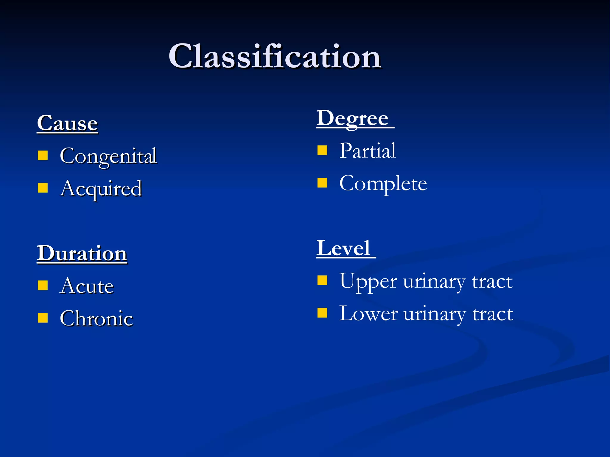 Urinary Outflow Obstruction | PPT