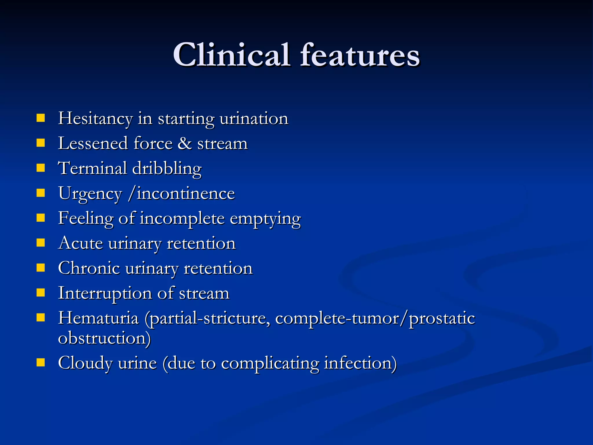 Urinary Outflow Obstruction | PPT