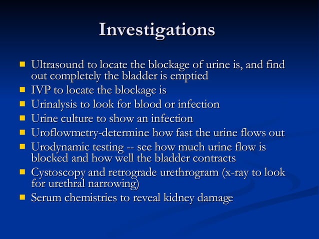 Urinary Outflow Obstruction | PPT