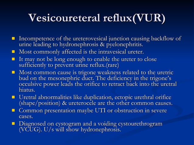 Urinary Outflow Obstruction | PPT