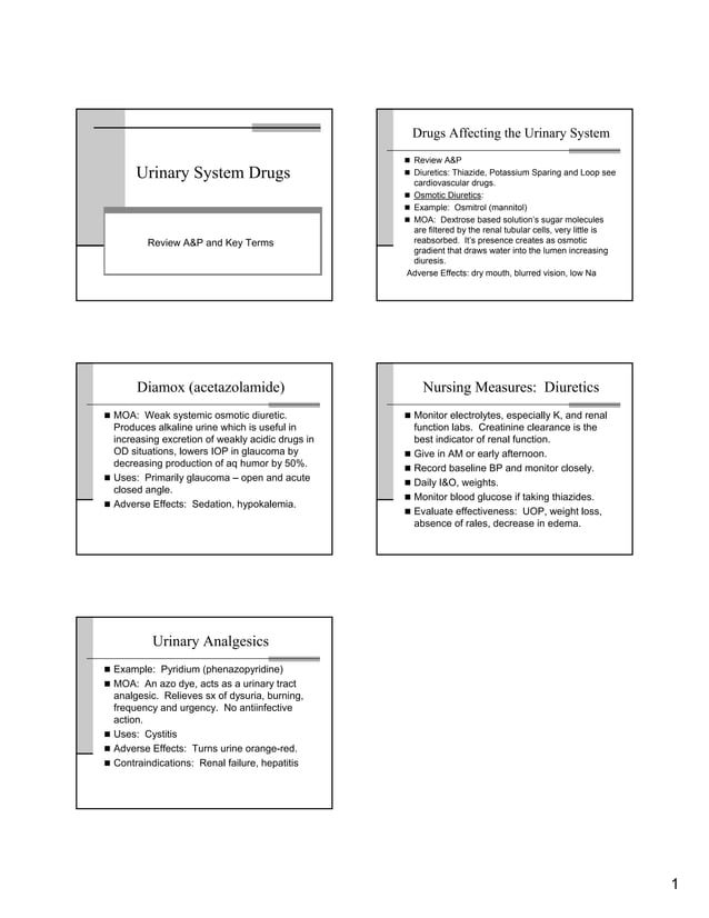 Urinary System Drugs | PDF