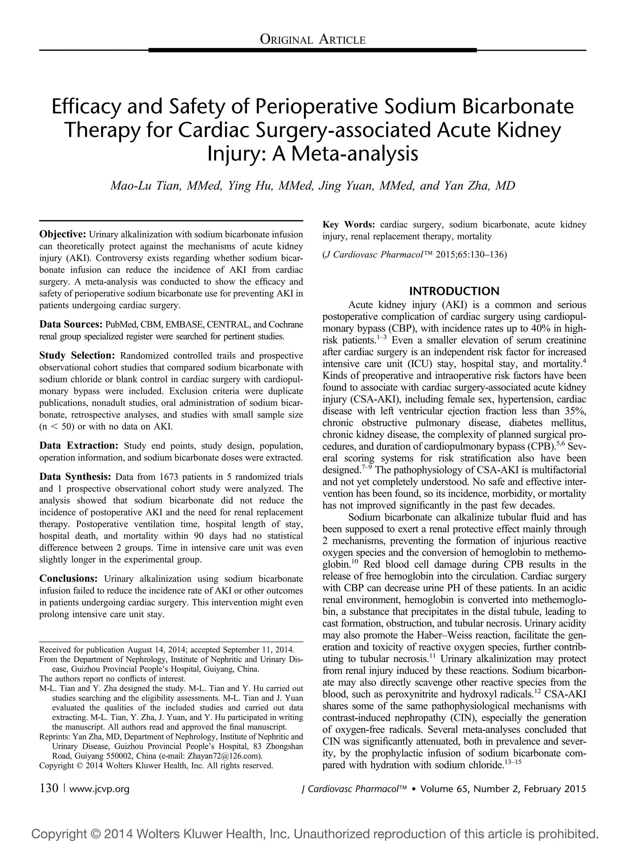 Urinary alkalinization using sodium bicarbonate | PDF