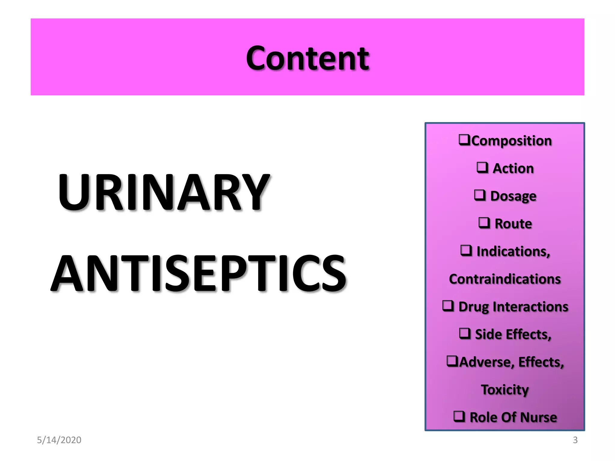 Urinary antiseptic | PPTX