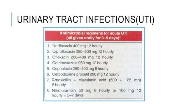 Drugs Used in Urinary Tract Infection | PPTX