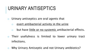 Drugs Used in Urinary Tract Infection | PPTX