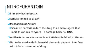 Drugs Used in Urinary Tract Infection | PPTX