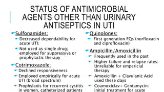 Drugs Used in Urinary Tract Infection | PPT