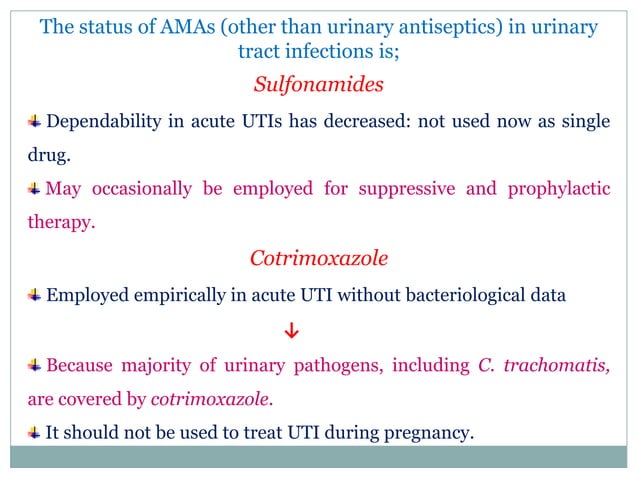 Urinary Antiseptics, Drugs used in STDs and UTI | PPTX