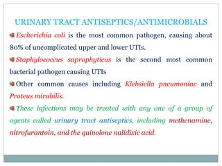 Urinary Antiseptics, Drugs used in STDs and UTI | PPTX