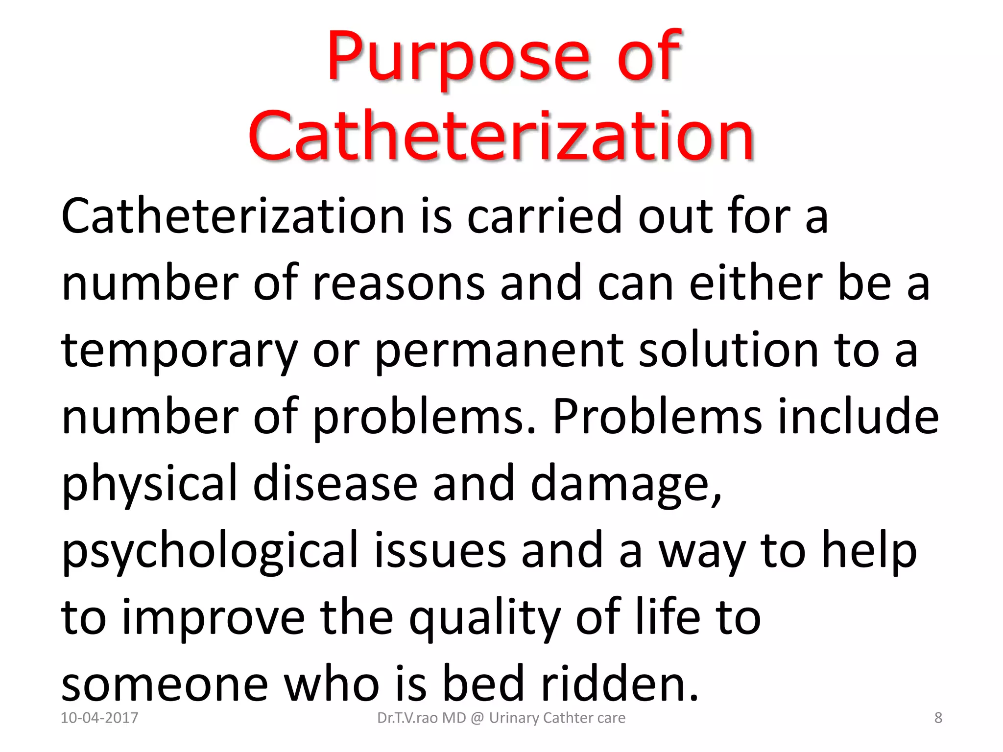 Urinary Catheter Care Principles of Care and Asepsis | PPTX