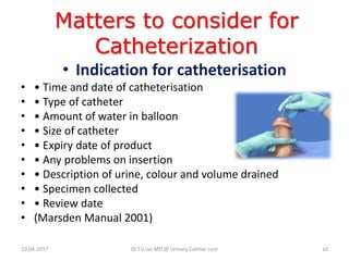 Urinary Catheter Care Principles of Care and Asepsis | PPTX