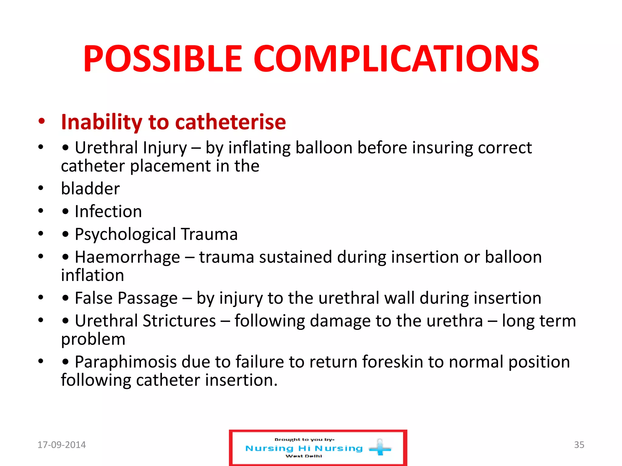Urinary catheter care skills & asepsis | PPTX