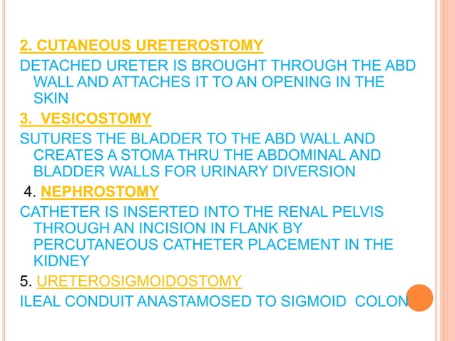 Urinary diversions | PPTX | Digestive Disorders | Diseases and Conditions